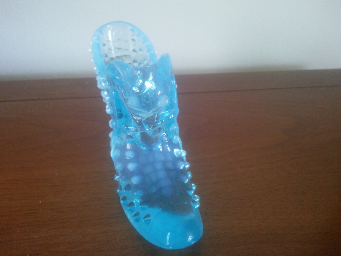 Vintage Fenton Blue Opalescent Shoe Fenton Shoe Opelescent - Etsy