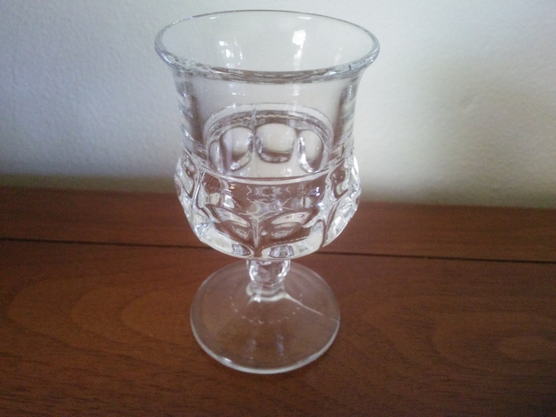 Set of Eight Cordials Clear Depression Glass Cordials - Etsy