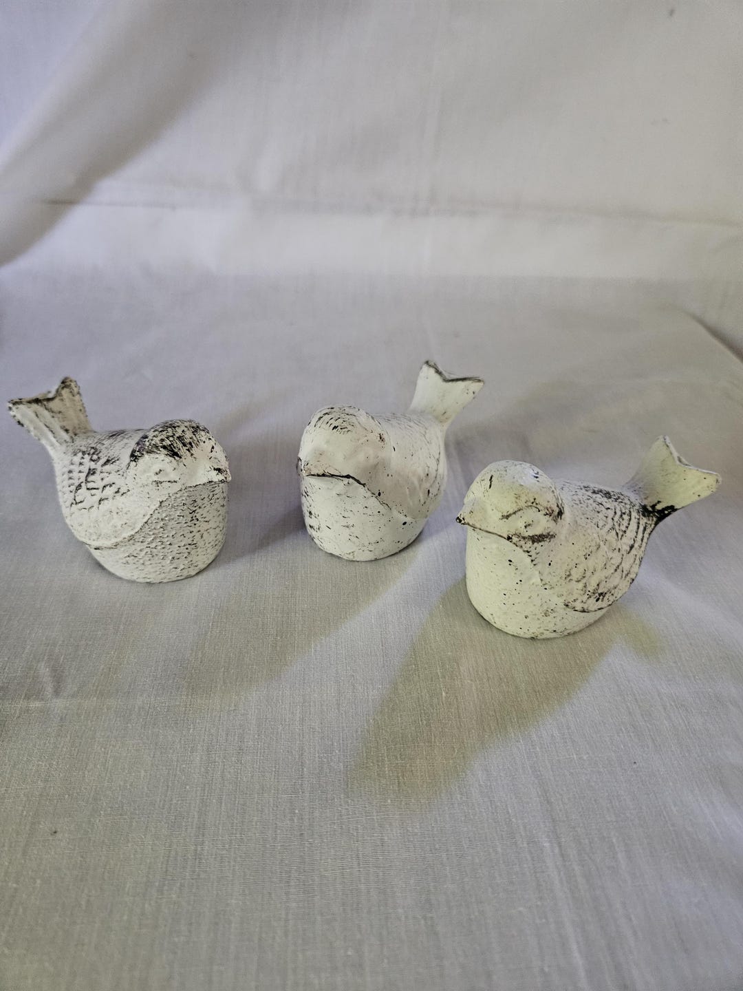 Vintage Set of Three Cast Iron Birds Vintage Bird Figurines Metal Birds ...