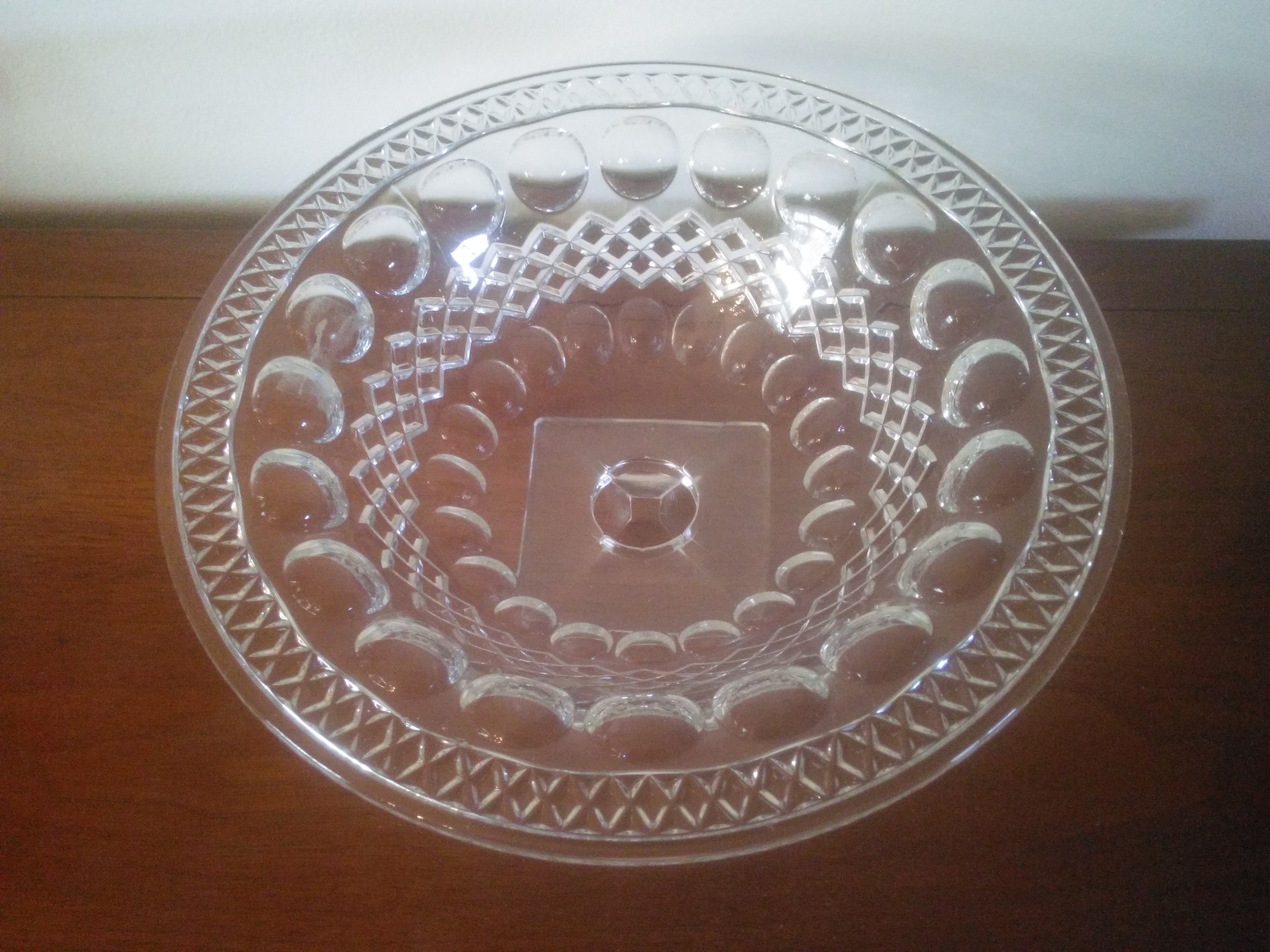 Vintage Round Footed Clear Glass Bowl Fruit Bowl Vintage | Etsy