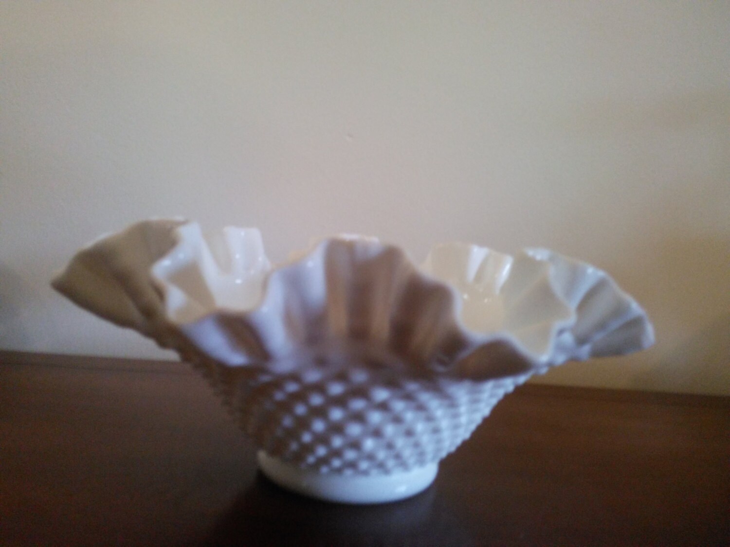 Vintage Fenton Hobnail Bowl Vintage White Hobnail Ruffled | Etsy