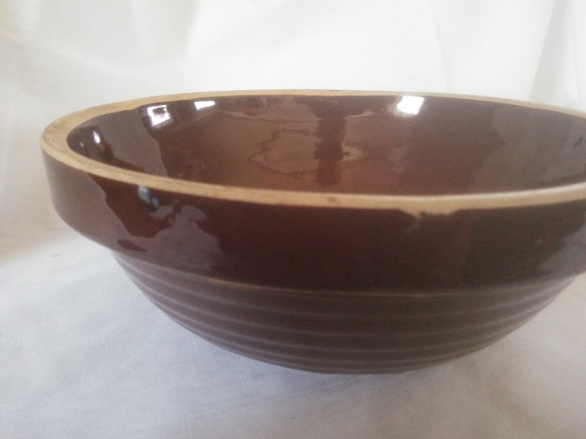 Vintage Brown Pottery Bowl Made in USA Brown Bowl - Etsy
