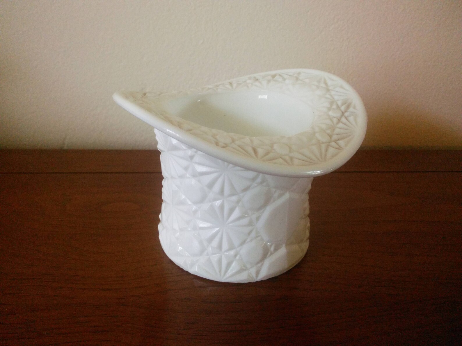 Vintage Milk Glass Hat White Milk Glass Top Hat Milk Glass | Etsy