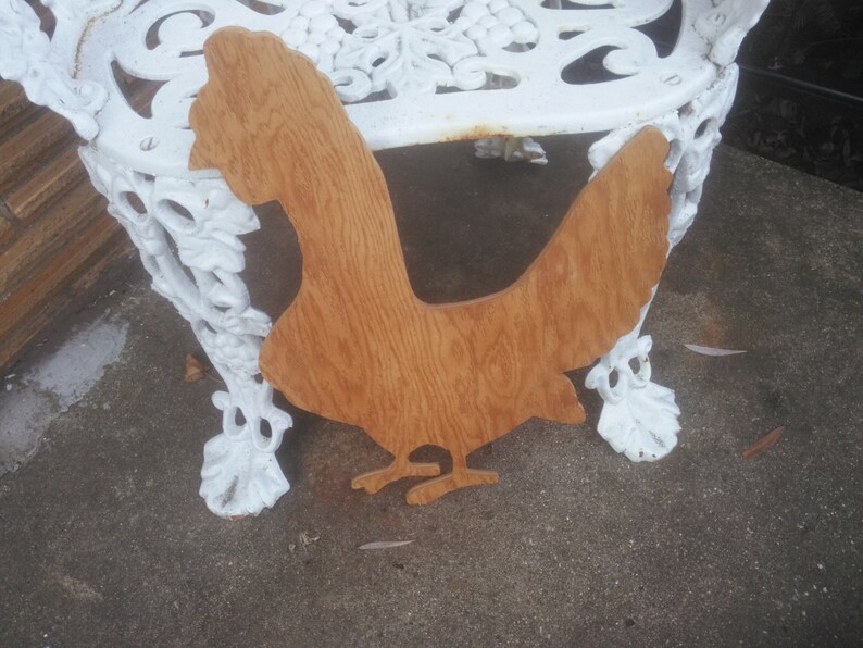 Vintage Wood Cut Out Chicken - Chicken Decor - Rooster Decor - Wood ...