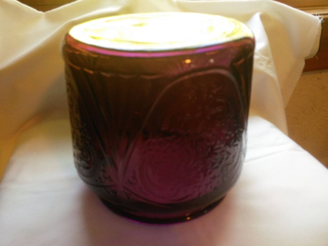 Beautiful Vintage Amethyst Royal Lace Depression Glass Hot Toddy Jar or ...