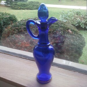 Vintage Cobalt Blue Bottle - Blue Urn - Blue Decanter - Cobalt Blue ...