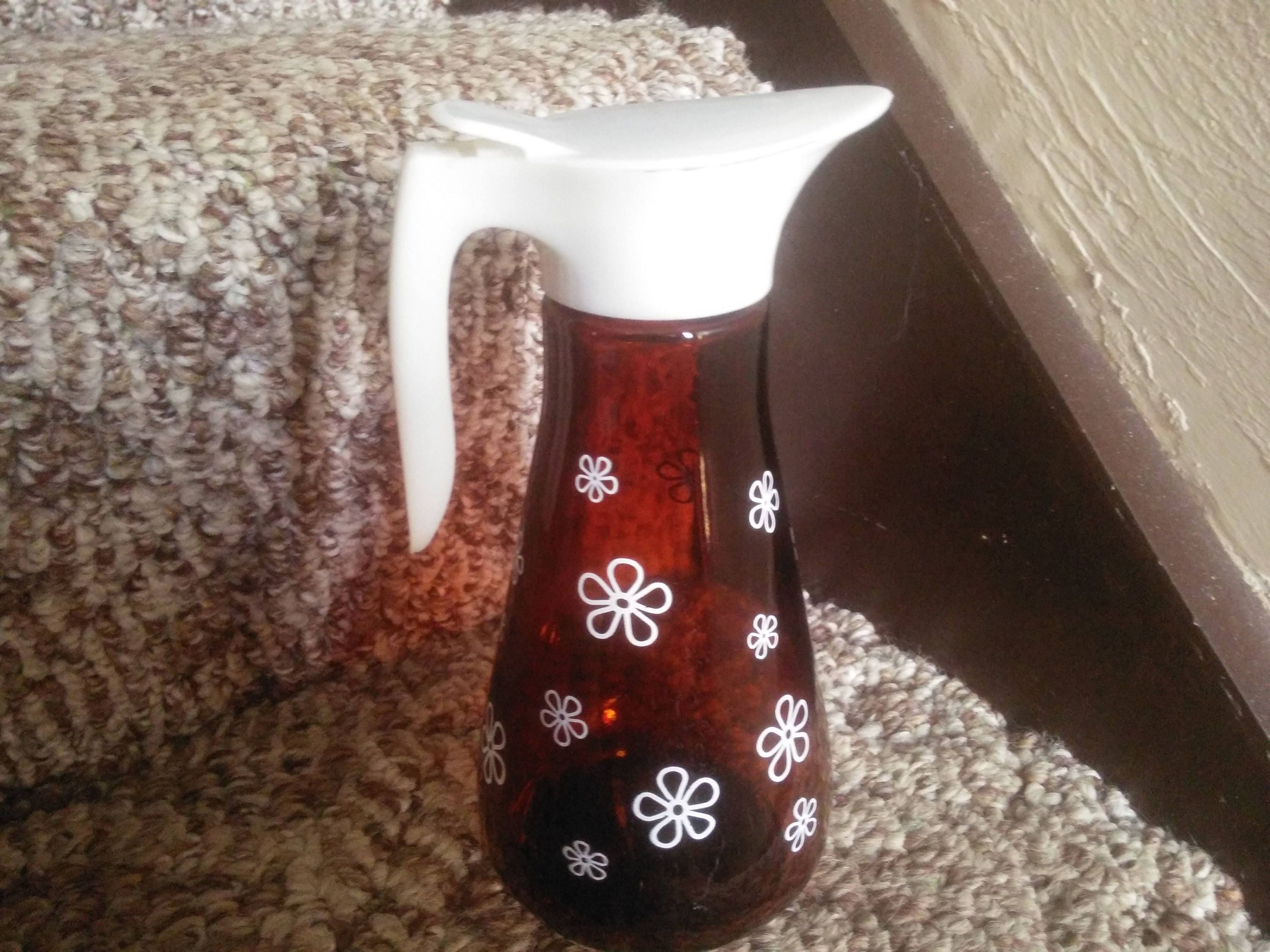 Vintage Brown Glass Syrup Pitcher Family Size Syrup Pitcher - Etsy
