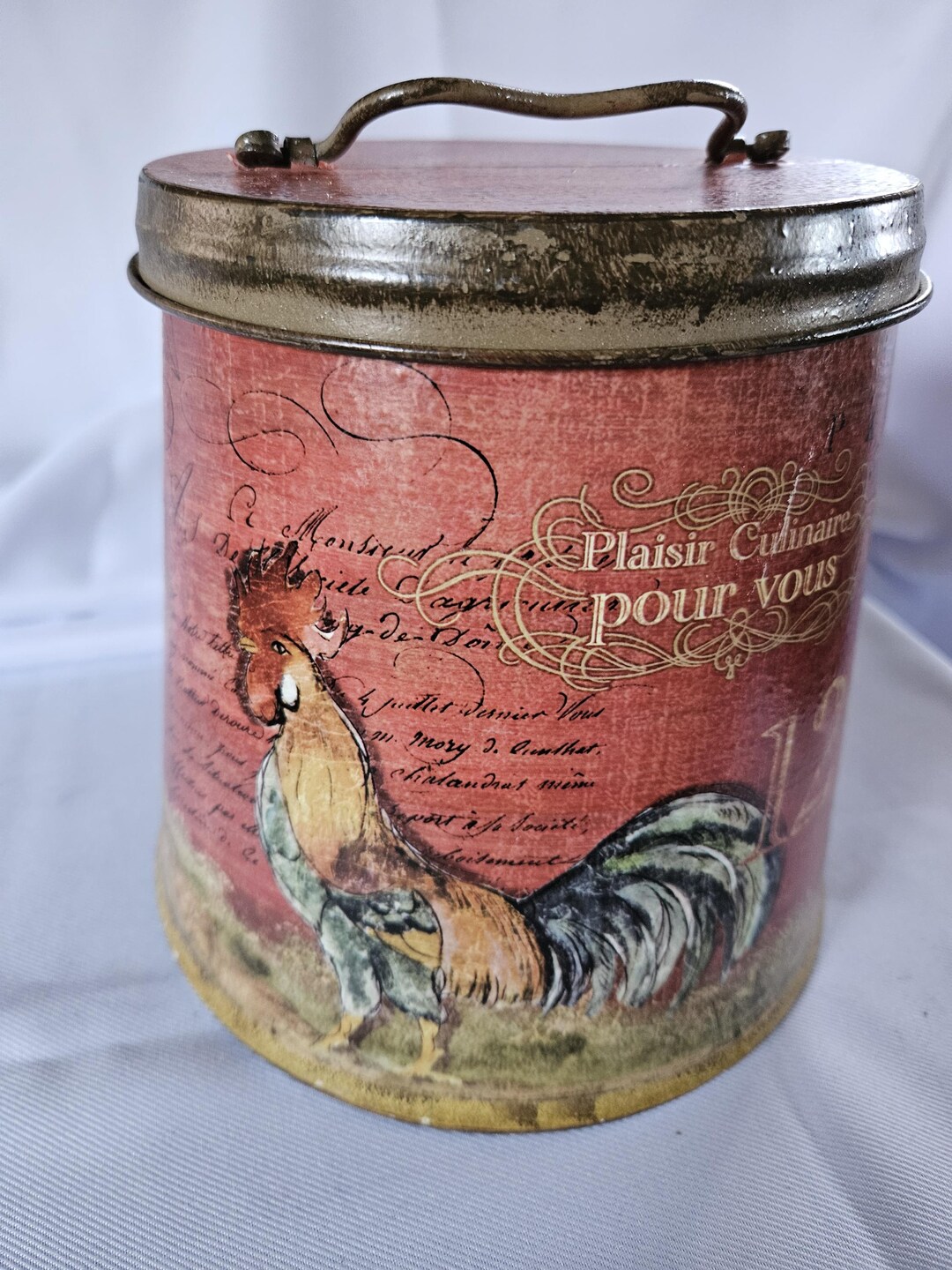 Vintage Rooster Canister - Canister - Tin - Vintage Canister - Kitchen ...