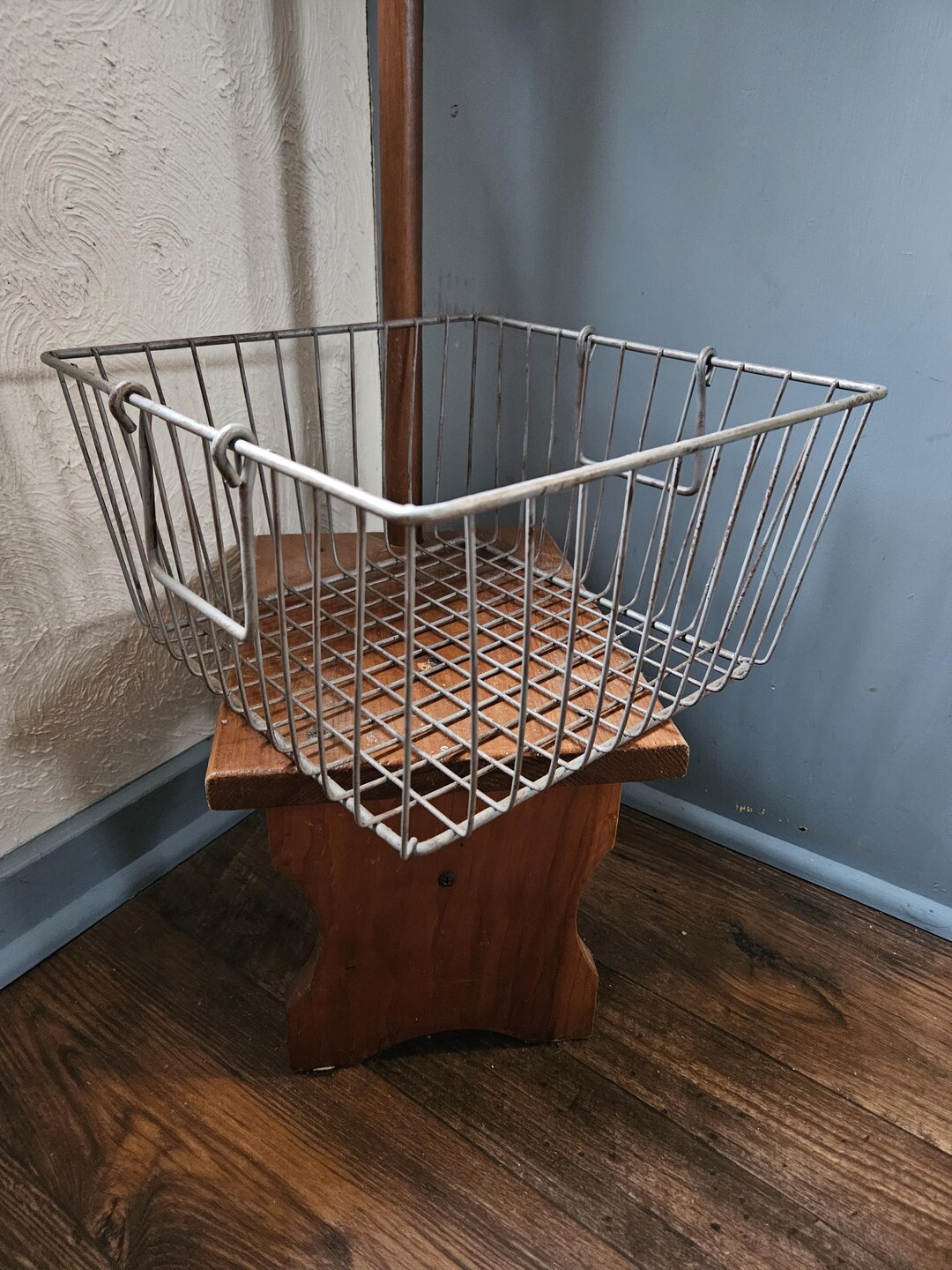 Vintage Square Wire Basket - Basket - Storage Basket - Vintage Storage ...