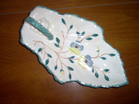 Blue Ridge Leaf Shaped Dish Celery Dish Vintage Serving | Etsy