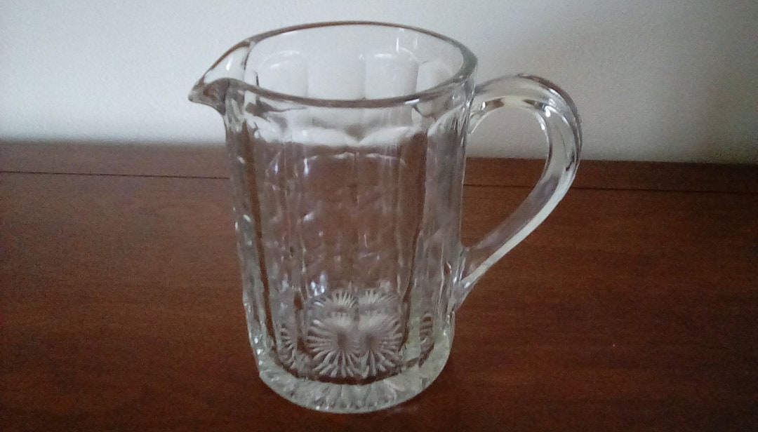 Vintage Block Pattern Pitcher - Beer Pitcher - Glass Block Water ...