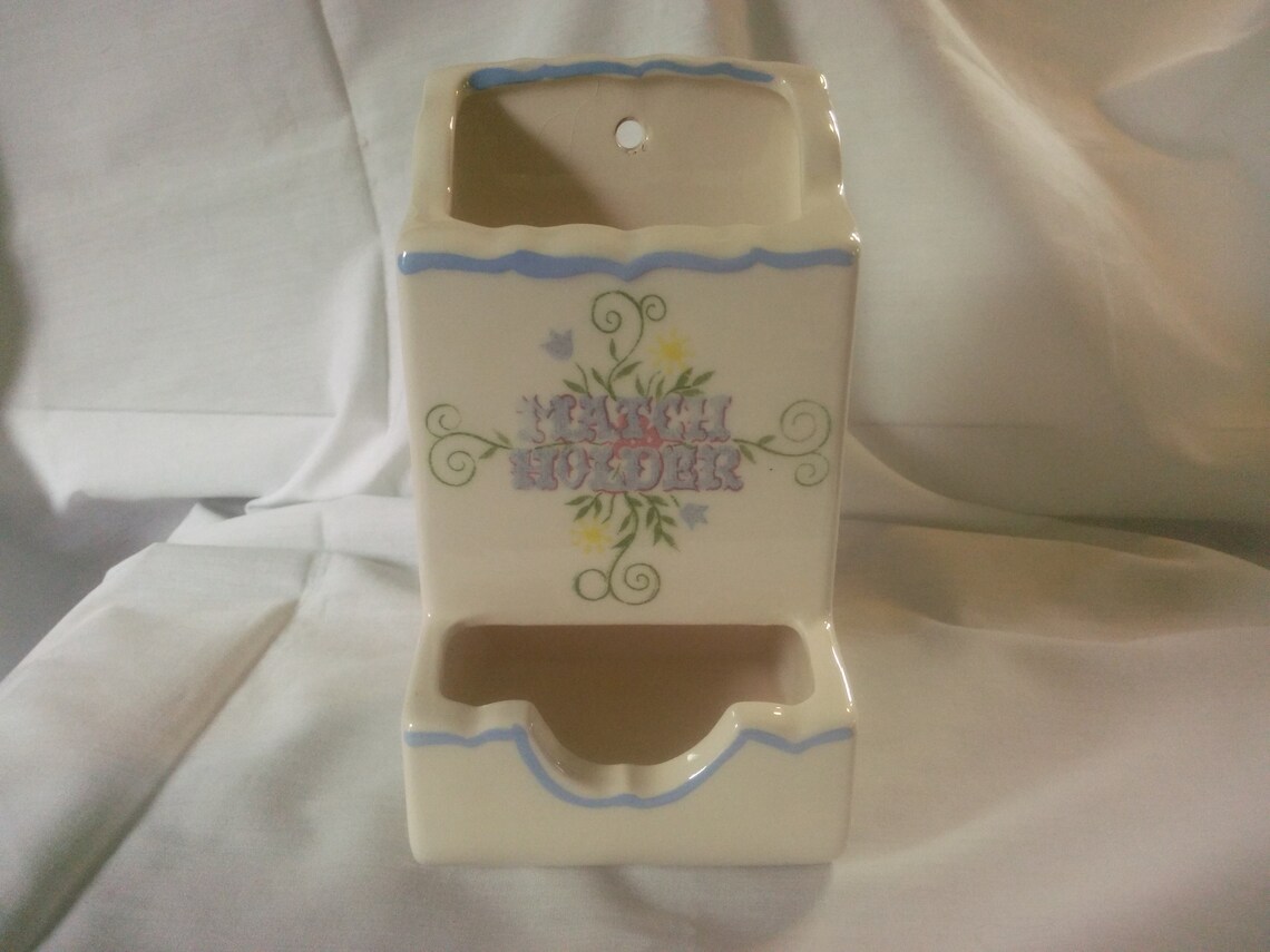 Vintage Ceramic Match Stick Holder Kitchen Match Box Holder - Etsy
