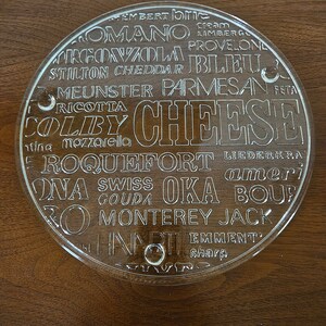 Vintage Clear Glass Cheese Tray - Charcuterie - Cheese Plate - Serving ...
