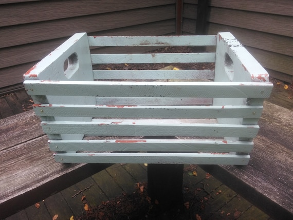 Vintage Wood Slat Crate Vintage Wood Storage Crate Blue - Etsy