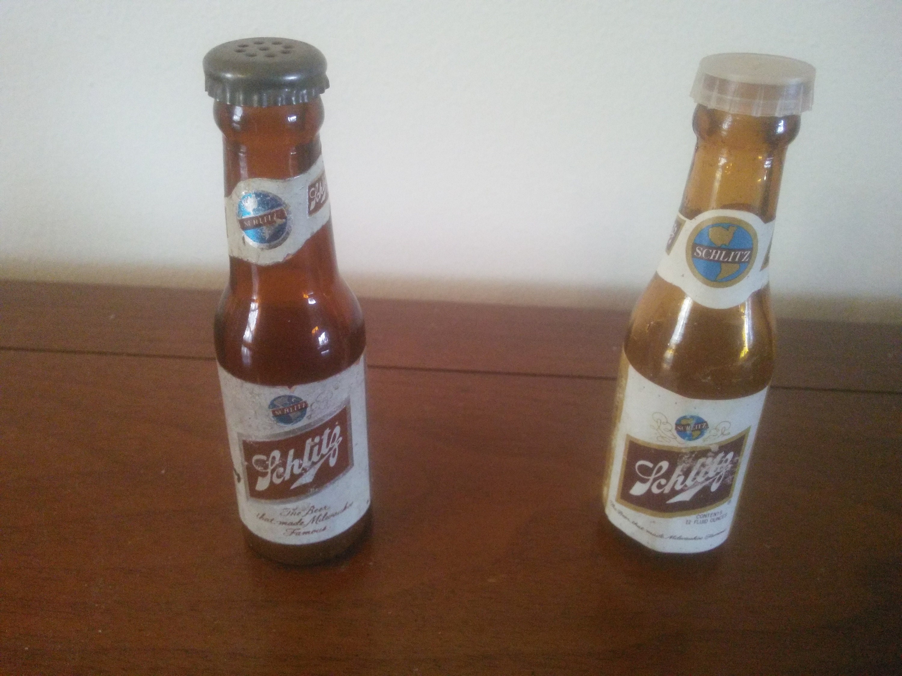 Vintage Schlitz Beer Bottle Salt and Pepper Shaker Set | Etsy
