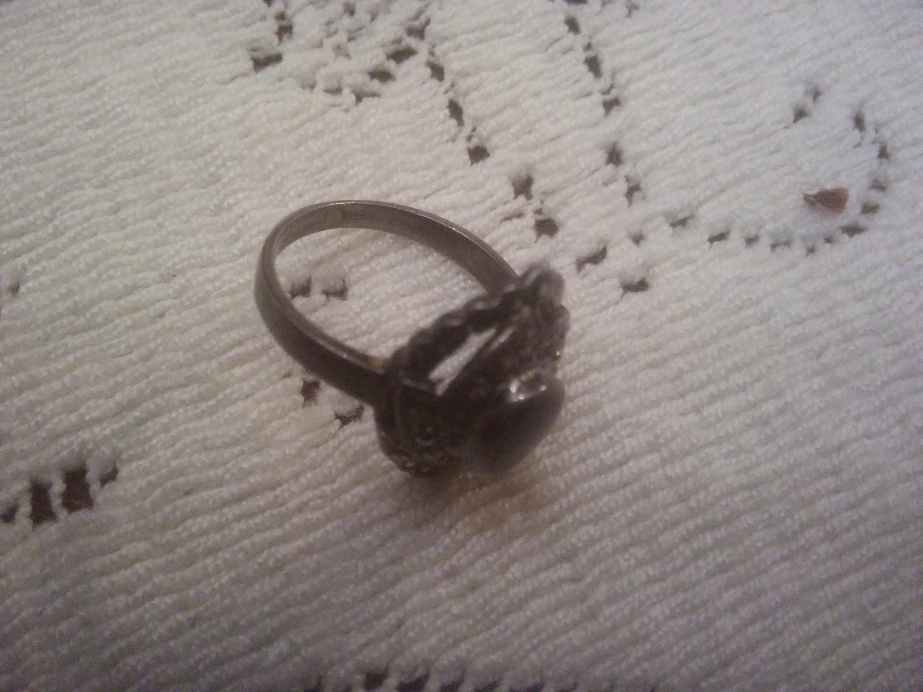 Vintage Back Onyx and Marquesite Ring - Vintage Ring - Vintage Jewelry ...