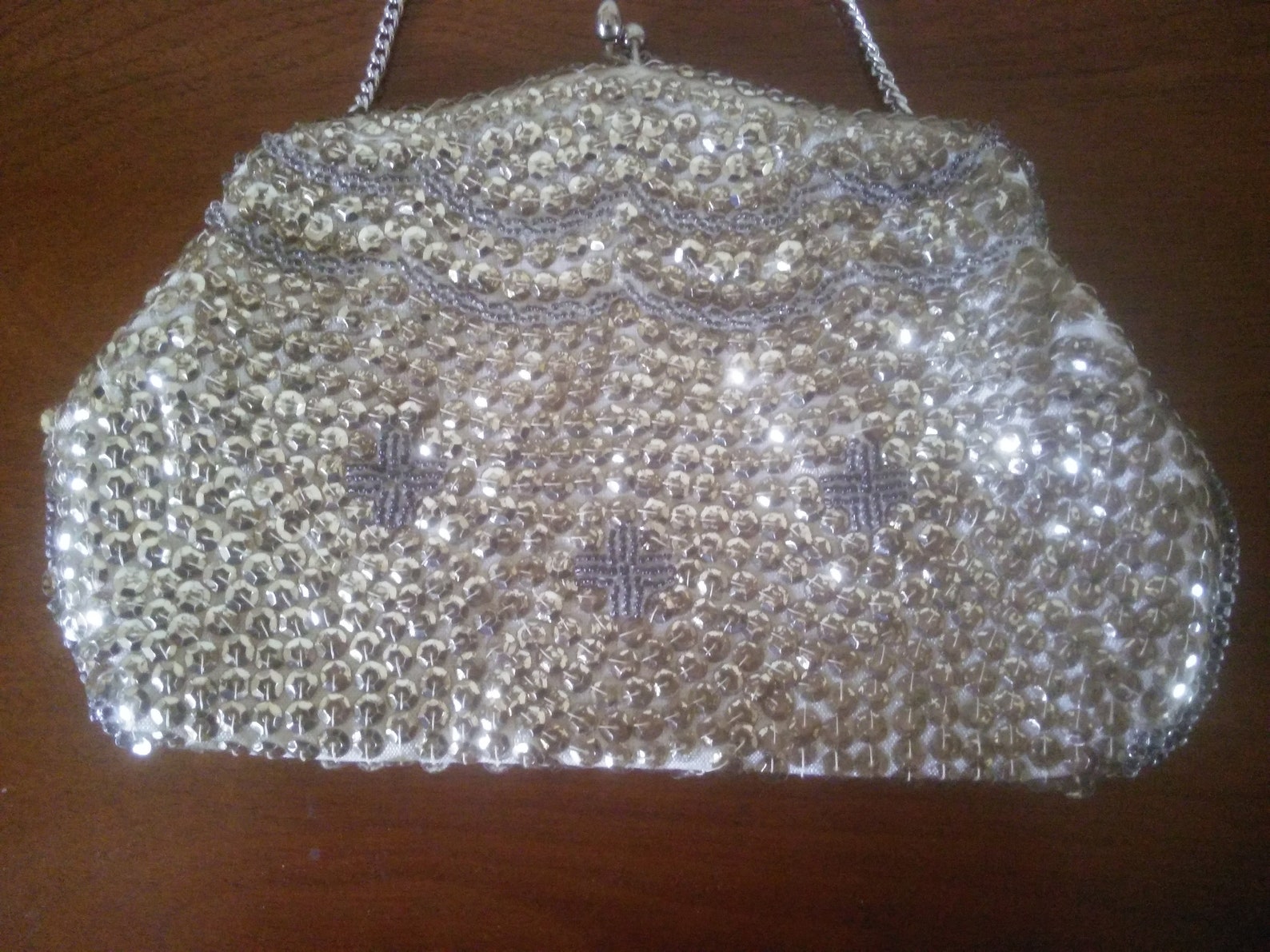 Vintage Silver Sequined Evening Bag Purse Silver Sequined | Etsy