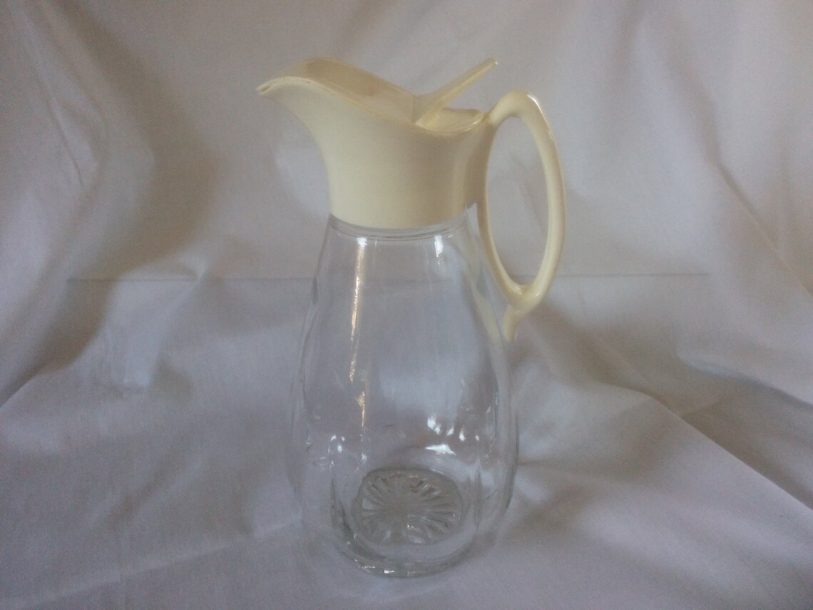 Vintage Clear Glass Syrup Pitcher Family Size Syrup Pitcher - Etsy