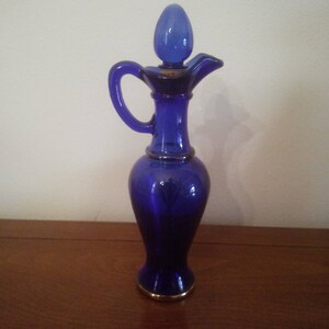 Vintage Cobalt Blue Bottle - Blue Urn - Blue Decanter - Cobalt Blue ...