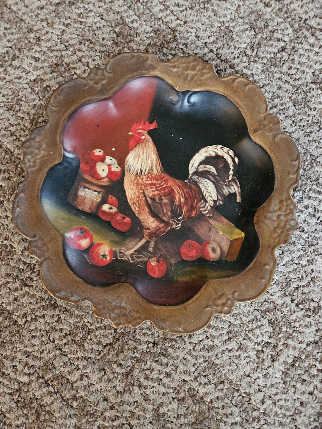 Vintage Rooster Plate - Display Rooster Plate - Vintage Rooster Decor ...