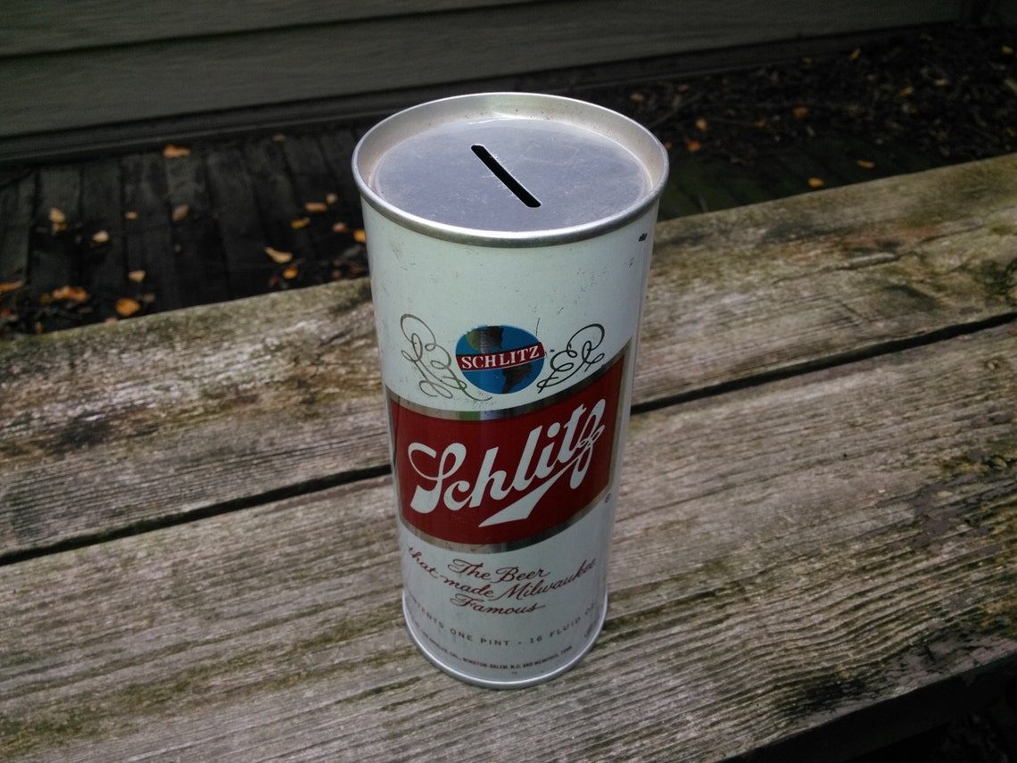Vintage Schlitz Beer Can Bank Schlitz Steel Beer Can Bank | Etsy