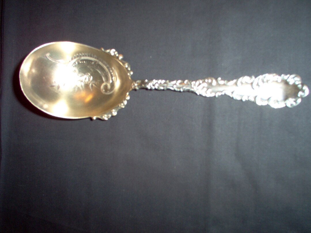 Antique Sterling Silver Berry Spoon - Berry Spoon - Vintage Berry Spoon ...