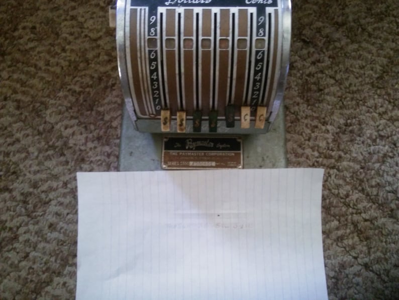 Vintage Paymaster Check Register or Check Writing Machine by | Etsy