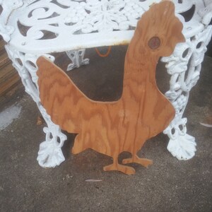 Vintage Wood Cut Out Chicken - Chicken Decor - Rooster Decor - Wood ...