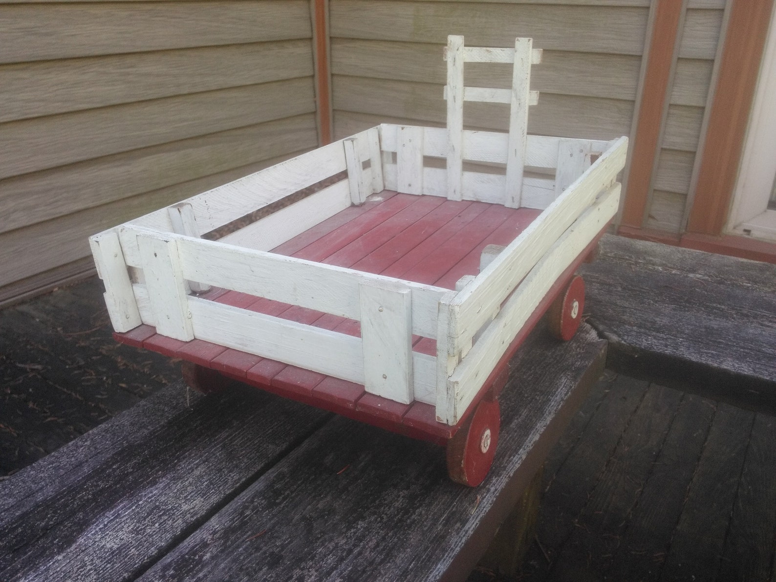 Vintage Red Wagon Small Wagon Red Wagon Wagon With Wood - Etsy