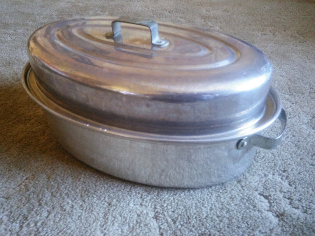 Vintage Aluminium Roaster Vintage Oval Roaster Aluminum Roasting Pan ...