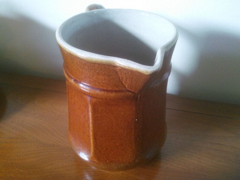 Vintage Brown Stoneware Pitcher Pitcher Stoneware Pitcher - Etsy