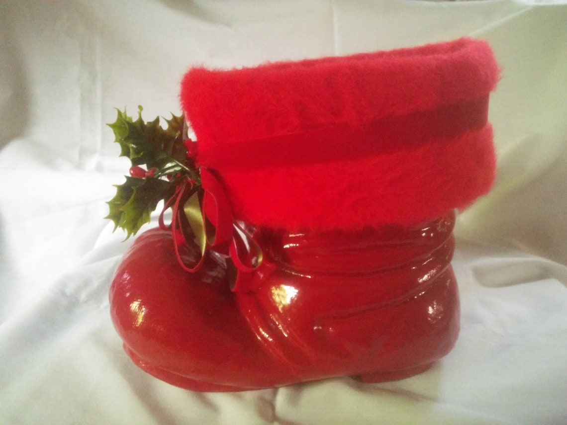 Vintage Christmas Boots Cardboard Santa Boots Red Boots - Etsy