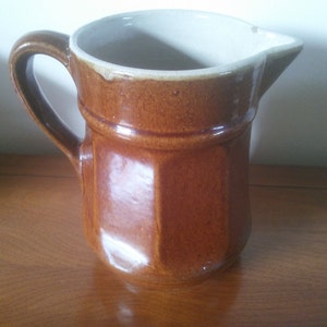 Vintage Brown Stoneware Pitcher - Pitcher - Stoneware Pitcher - Brown ...