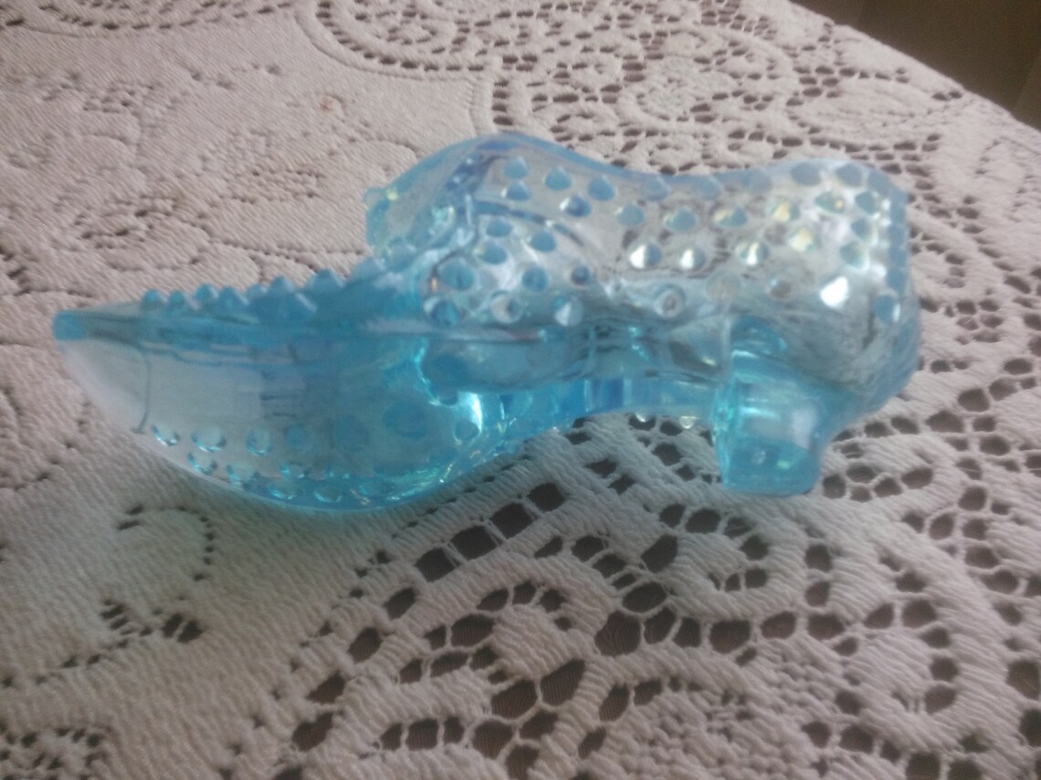 Vintage Fenton Blue Opalescent Shoe Fenton Shoe Opelescent - Etsy
