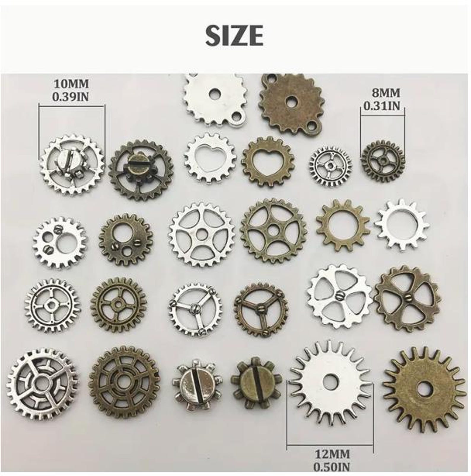 Metal Mechanical Cogs Gears Mini Size Random Alloy Charm Steampunk ...