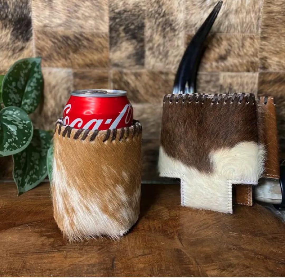 Genuine Tooled Cowhide Koozie Drink Holder Beer Pop Can Cozy - Etsy