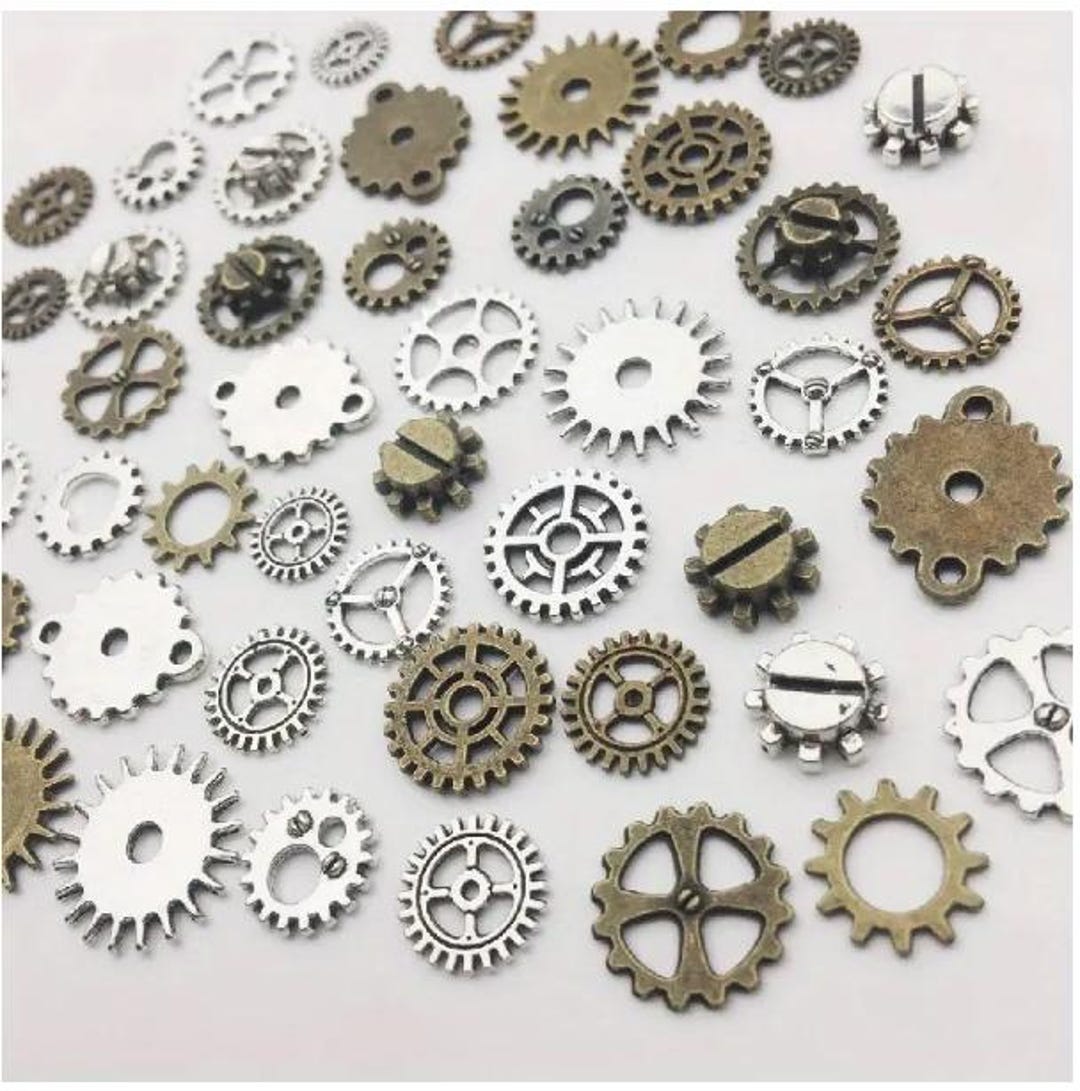 Metal Mechanical Cogs Gears Mini Size Random Alloy Charm Steampunk ...