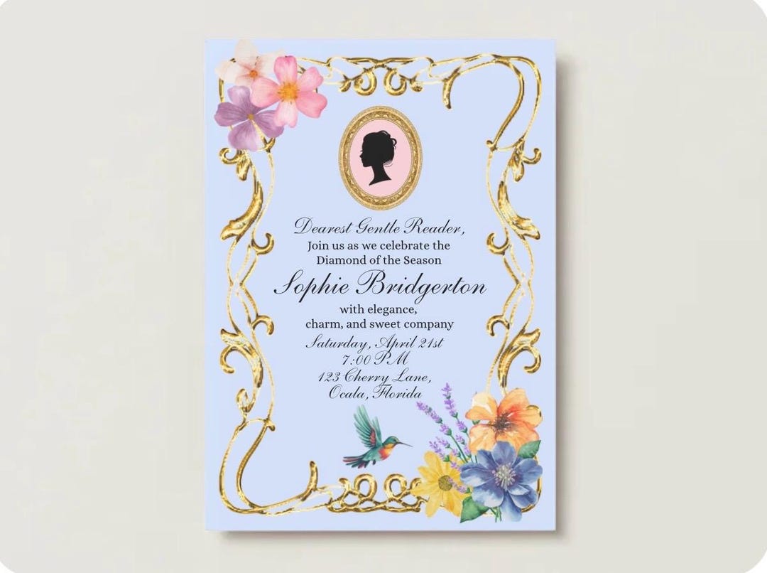 Bridgerton/tea Party Editable Invitation Template (inspired by TV Show ...