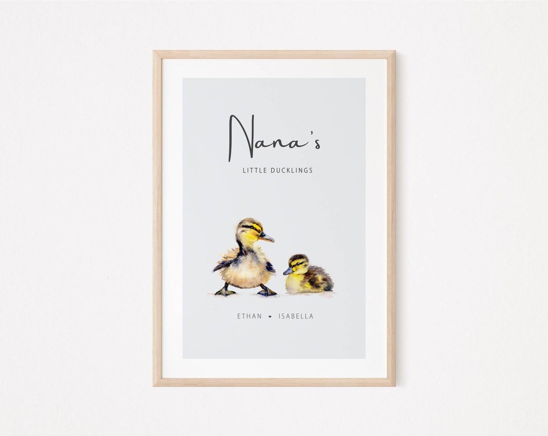 Custom Duck Print for Nana, Nanny, Granny, Grandmother, Family Duck ...