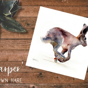 Running Hare Art Print, Watercolour Animal Art Print, Animal Wall Art ...