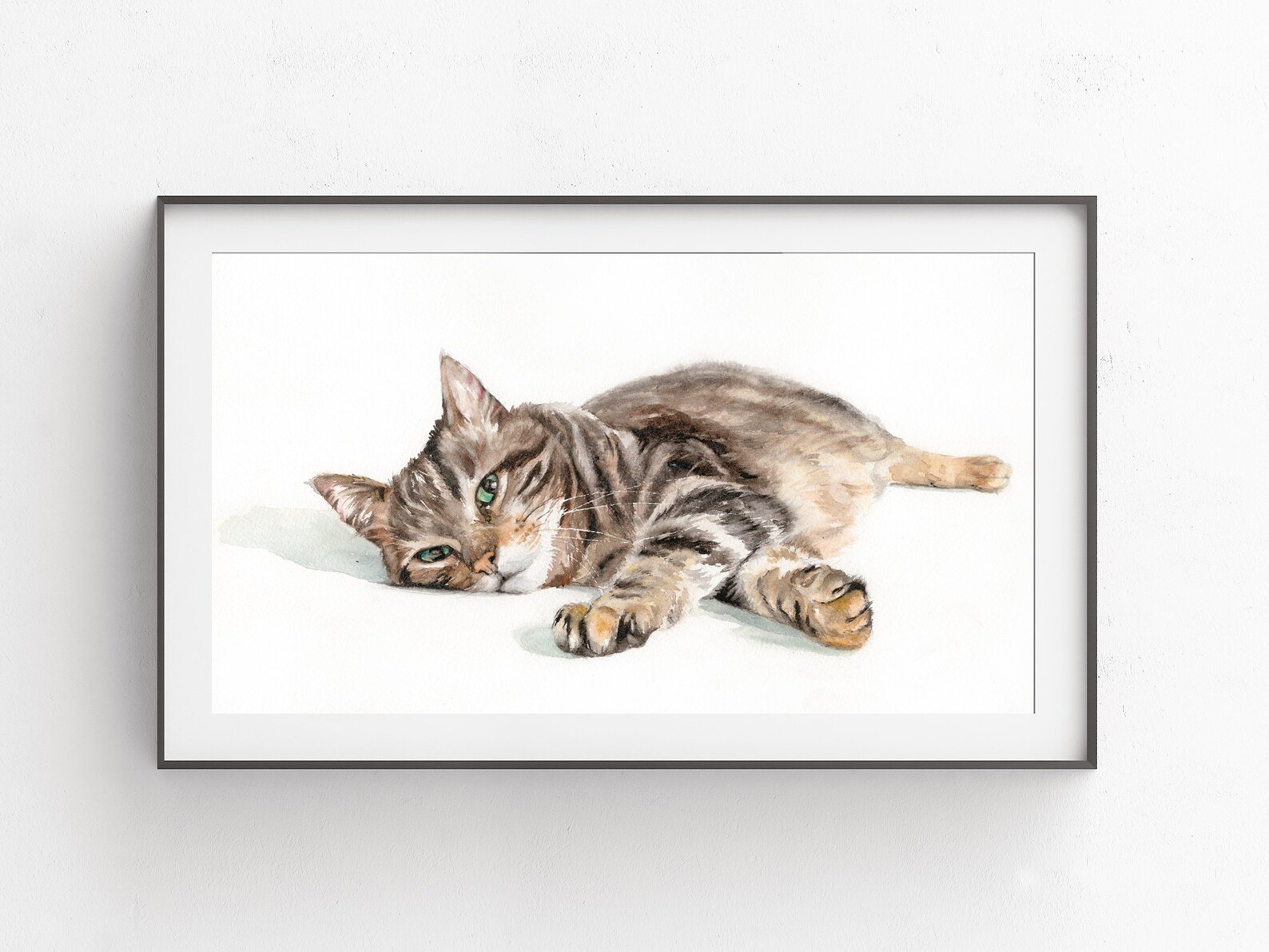 Tabby Cat Print Watercolour Painting Cat Lovers Gift Cat | Etsy