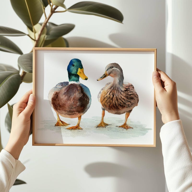 Duck Painting - Etsy UK