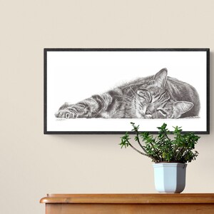 Tabby Cat Print, Tabby Cat Wall Art, Cat Drawing, Fine Art, Gift for ...