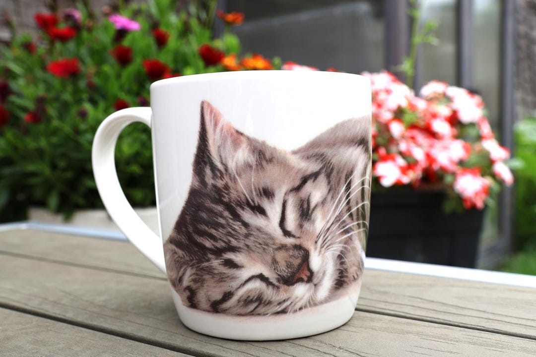 Tabby Cat Bone China Mug, Cat Gifts, Tea Mugs, Cat Mugs, Animal Mug ...