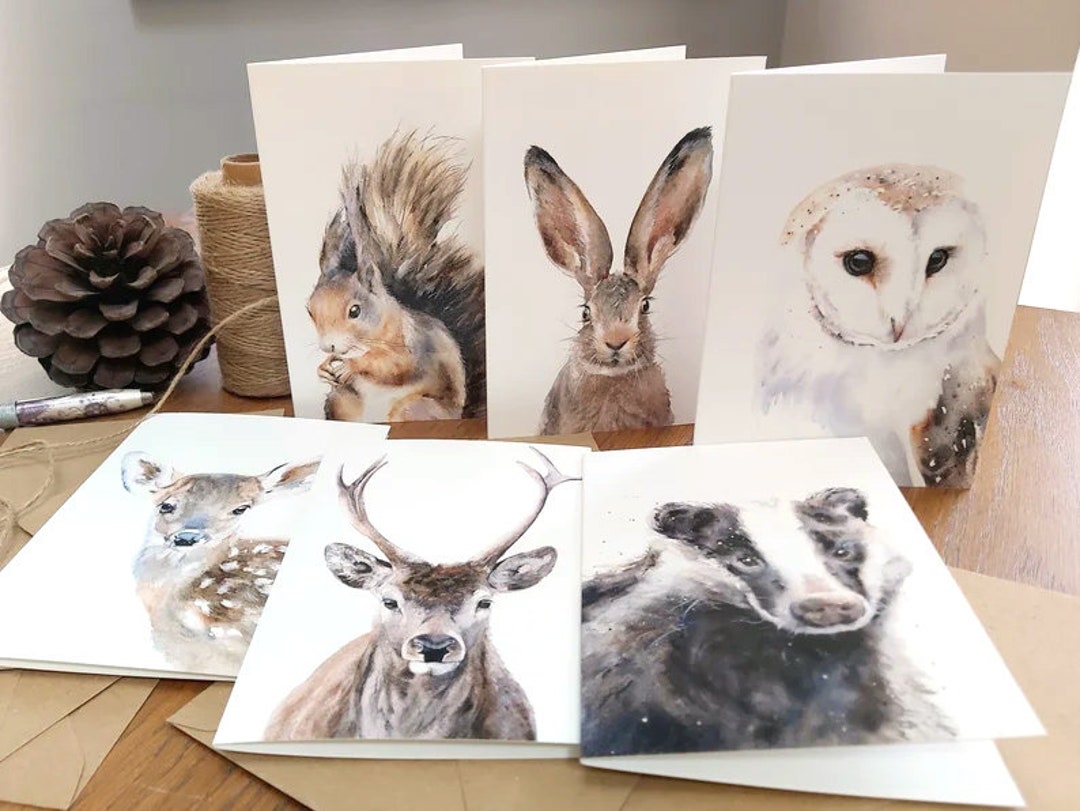 Wildlife Fine Art Greeting Cards, Set of 6 British Wildlife Cards ...