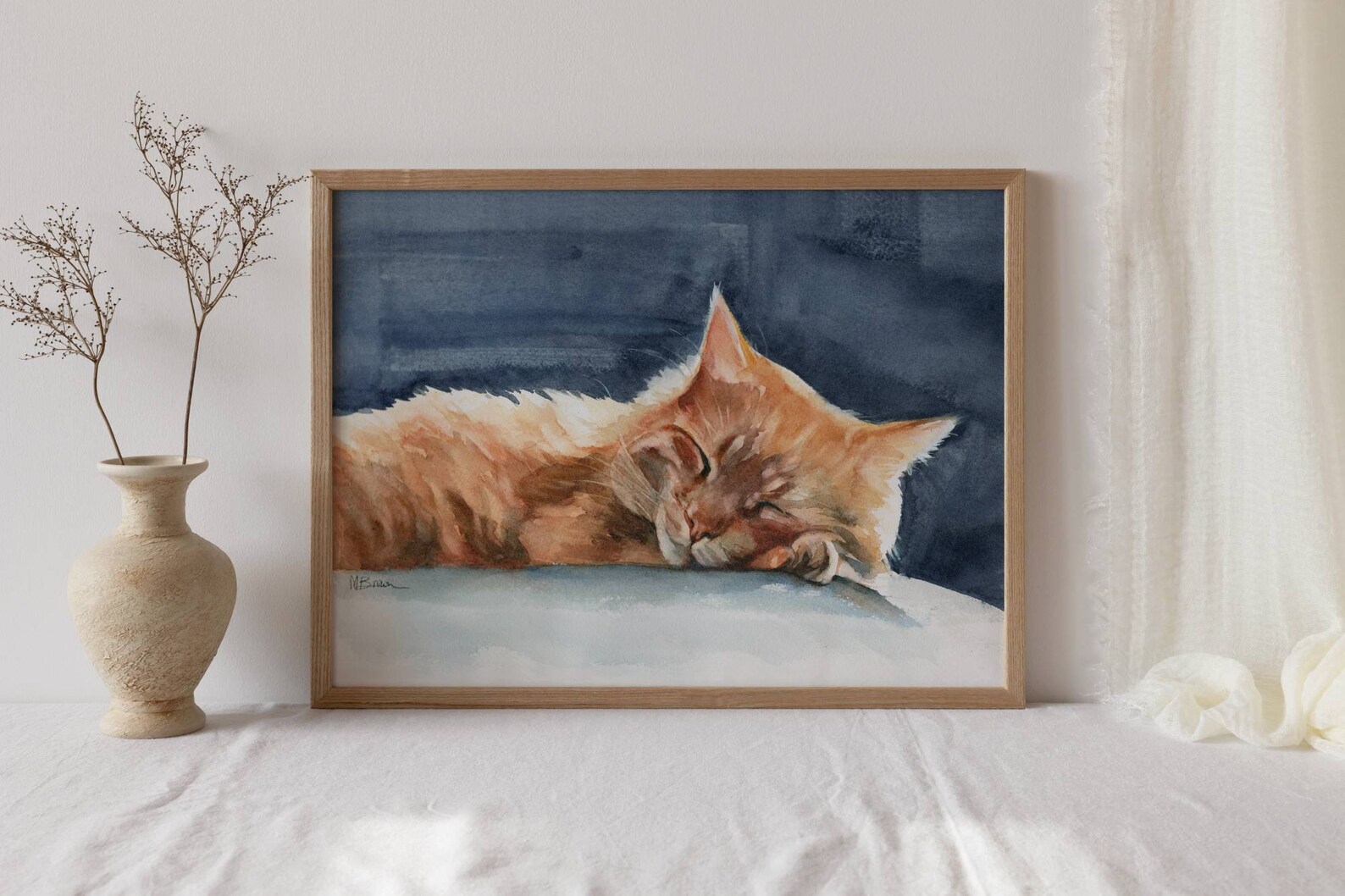 Ginger Cat Printable Art Cat Painting DIGITAL DOWNLOAD | Etsy