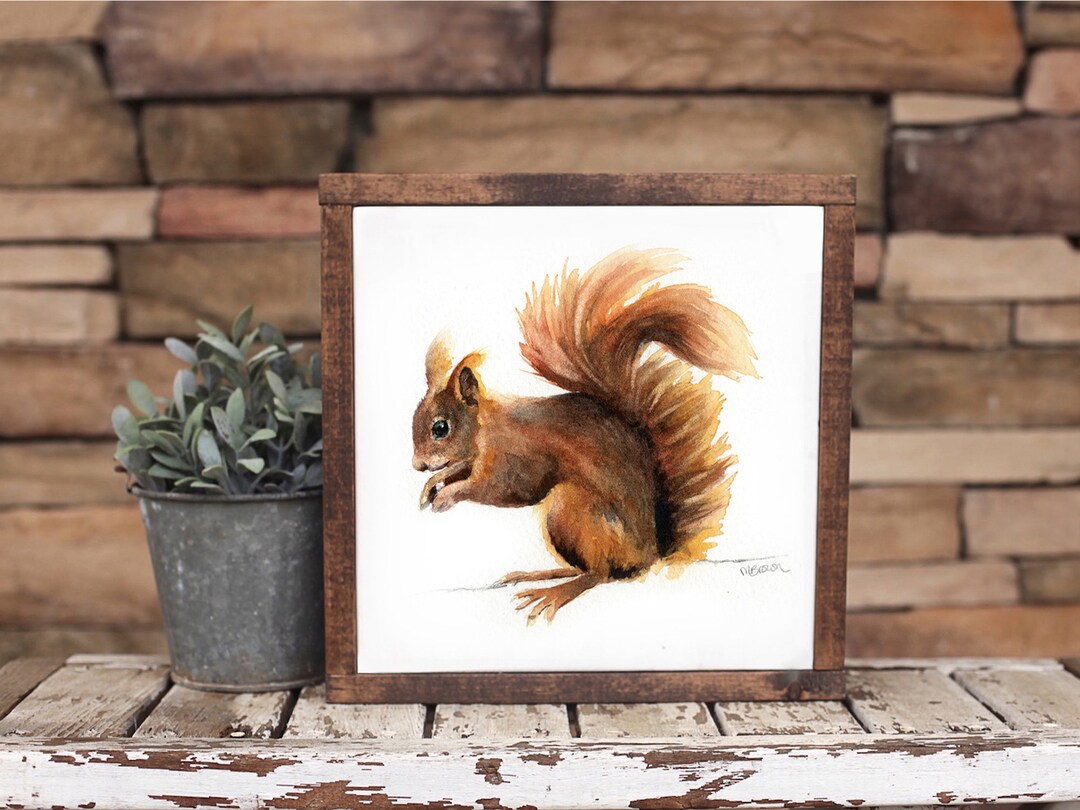 Red Squirrel Art Print, Watercolour Painting, Squirrel Wall Art, Wildlife Art, British Wildlife ...