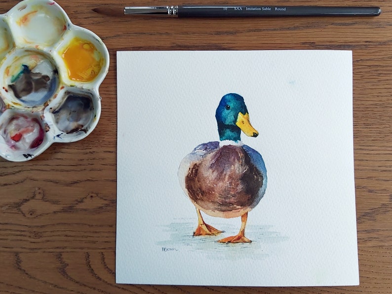 Mallard Duck Art Print, Mini Print, Watercolour Painting, Duck Wall Art ...