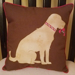 Black Yellow Chocolate Labrador Personalized Applique Pillow Cotton ...