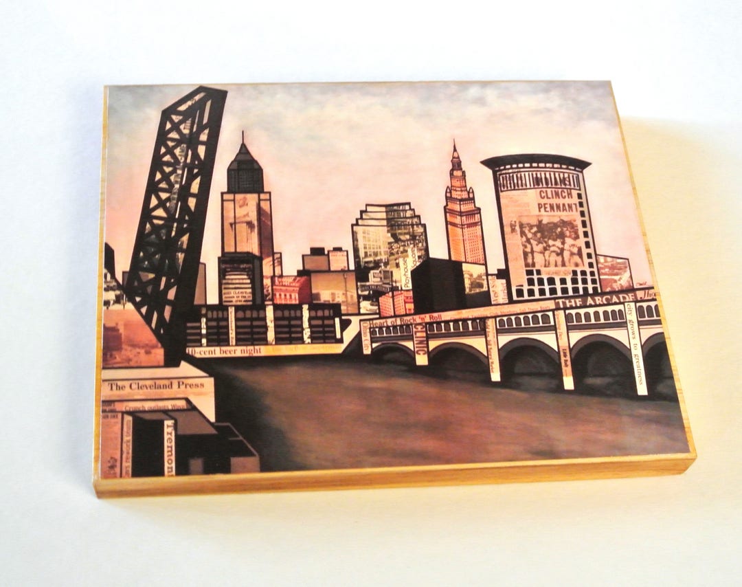 CLEVELAND OHIO Rust Belt Skyline - 8x10 Handmade Wood Print - Etsy